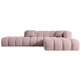 ECKSOFA Ottomane Rechts OLEA-L2 - 289x176x71 cm Rosa