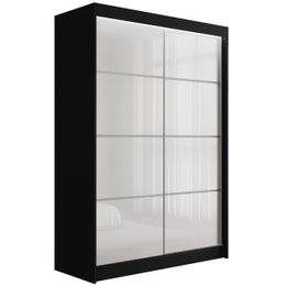 KLEIDERSCHRANK PEKA III mit LED - 120 cm - Schwarz|Wei&szlig;