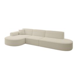 ECKSOFA Ottomane Links MARI-L2 - 328x171x79 cm Beige Boucl&eacute;