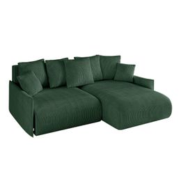 ECKSOFA Ottomane rechts ONESK-L -v1 216x177x72 Gr&uuml;n Cord