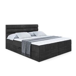 BOXBETT mit Matratze H3 und Lattenrost - CELESTIA - 140x200 cm Schwarz