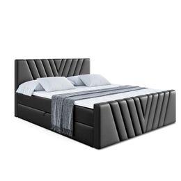 BOXBETT ERNINA-Z - 140x200 cm - H4 - Schwarz Hochglanz