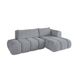 ECKSOFA Ottomane Rechts CLOUD-L 280x185x90 Hellgrau Velours