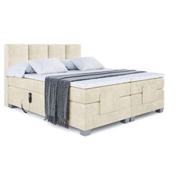 BOXSPRINGBETT elektrisch verstellbar mit 2 Matratzen H4/Taschenfederung ROKS EL 200 x 200 Beige