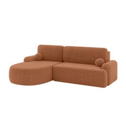 ECKSOFA mit Schlaffunktion und Bettkasten LIRA-L - 264x172x89 Apricot