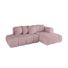 ECKSOFA Ottomane Rechts CLOUD-L-v1 280x185x90 Rosa Cord