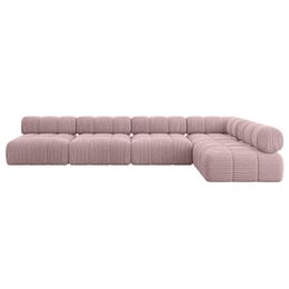 ECKSOFA modulares Sofa Samaro-L3 - 380x190x70 cm Rosa Cord