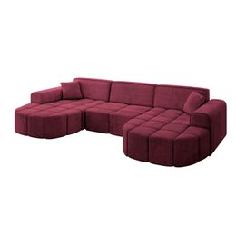 WOHNLANDSCHAFT LIVO-U1 - 315x173x79,5 cm Bordeauxrot