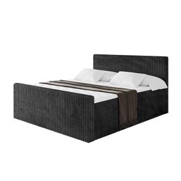BOXBETT mit Matratze H3 und Lattenrost - TOLO-Z - 140x200 Cord - Schwarz