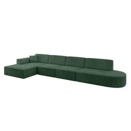 ECKSOFA Ottomane Links IREA-L3-v4 - 412x165x77 cm Gr&uuml;n