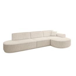 ECKSOFA Ottomane Rechts MARI-L2-v3 - 328x171x83 cm Beige Cord