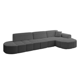 ECKSOFA Ottomane Rechts LIVO-L2 - 337x173x79,5 cm Grau