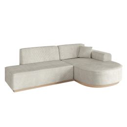 ECKSOFA Ottomane Rechts ARRIO-L1 - 243x171x83 cm Creme