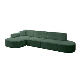 ECKSOFA Ottomane Links MARI-L2 - 328x171x79 cm Gr&uuml;n Cord