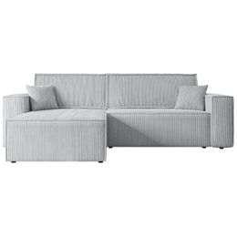 ECKSOFA mit Schlaffunktion und Bettkasten CELTIC-XL - 277x143x83 cm Grau Cord