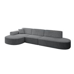 ECKSOFA Ottomane Links MARI-L2 - 328x171x79 cm Dunkelgrau Cord