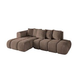 ECKSOFA Ottomane Links CLOUD-L-v1 280x185x90 Braun Velours