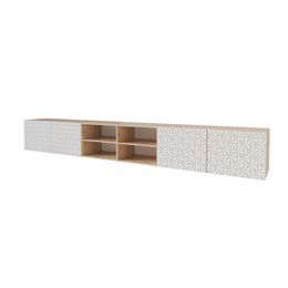 LOWBOARD VIRA-W 3x100x40x40 cm - Artisan / Wei&szlig;