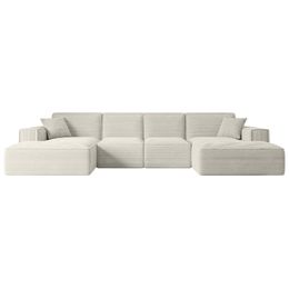 WOHNLANDSCHAFT SIERRA-U - 349x169x80 cm Creme Cord