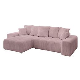 ECKSOFA Ottomane links ENIL-L 297x189x68 Rosa Cord
