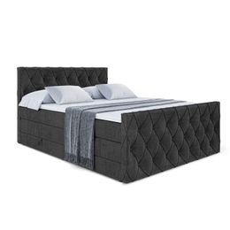 BOXSPRINGBETT AMAY-Z KING - 140x200 - H3/H4 - Schwarz