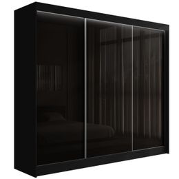 KLEIDERSCHRANK PEKA mit LED - 250 cm - Schwarz
