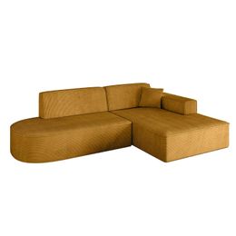 ECKSOFA Ottomane Rechts IREA-L1-v4 - 232x165x77 cm Senfgelb