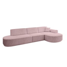 ECKSOFA Ottomane Rechts MARI-L2-v3 - 328x171x83 cm Rosa Cord