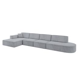 ECKSOFA Ottomane Links IREA-L3-v4 - 412x165x77 cm Grau