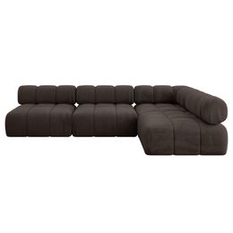 ECKSOFA modulares Sofa Samaro-L2 - 285x190x70 cm Braun Velours