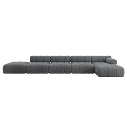 ECKSOFA modulares Sofa Lizur-L3 - 475x160x70 cm Dunkelgrau Cord