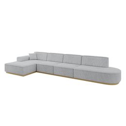 ECKSOFA Ottomane Links IREA-L3-v2 - 412x165x80 cm Grau