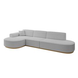 ECKSOFA Ottomane Links MARI-L2-v2 - 328x171x83 cm Hellgrau Boucl&eacute;