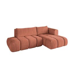 ECKSOFA Ottomane Rechts CLOUD-L 280x185x90 Apricot Velours