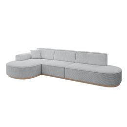 ECKSOFA Ottomane Links MARI-L2-v1 - 328x171x83 cm Grau Cord