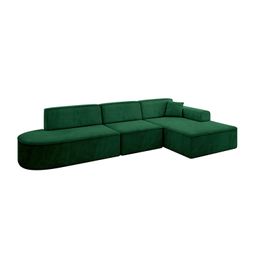 ECKSOFA Ottomane Rechts IREA-L2-v3 - 328x171x79 cm Gr&uuml;n