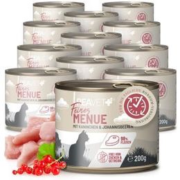 REAVET Katzenfutter nass - Huhn mit Kaninchen & Johannisbeeren