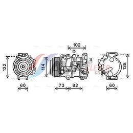 AVA CLEVER CHOICE Kompressor, Klimaanlage toak639 f&uuml;r LEXUS