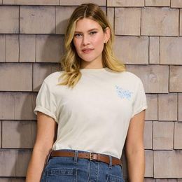 LANDS' END Grafik-Shirt, Damen,  Wei&szlig;, Baumwolle, by Lands' End