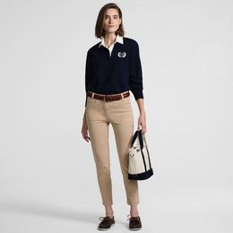 LANDS' END Slim Fit 7/8-Chinos Mid Waist, Damen,  Braun, Baumwolle/Lyocell (Viskose)/Baumwoll-Mischung, by Lands' End