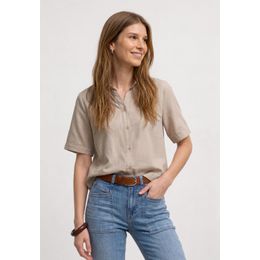 Hemdbluse Street One, Damen, Gr. 40, clay sand, Web, 100% Baumwolle, unifarben, normal normal, eckiger Ausschnitt, breiter Bund, Blusen Hemdbluse, aus reiner Baumwolle