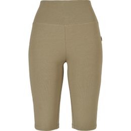 Radlerhose Urban Classics "Urban Classics Damen Ladies Organic Stretch Jersey Cycle Shorts", Damen, Gr. M, US-Gr&ouml;&szlig;en, khaki, 95% Baumwolle, 5% Elasthan, unifarben, slim fit, Hosen Radlerhose
