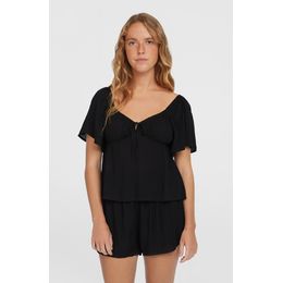 O`Neill Shorts O'NEILL "JOHNNY SMOCKED WAIST SHORTS", Damen, Gr. M (38), N-Gr, schwarz (schwarz out), Obermaterial: 100% Viskose, Hosen Shorts