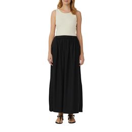 Midirock s.Oliver, Damen, Gr. 40, schwarz, Web, Obermaterial: 52% Leinen, 48% Viskose. Futter: 100% Baumwolle, unifarben, relaxed fit 7/8-L&auml;nge, R&ouml;cke, mit Taschen
