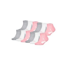Sneakersocken Puma "Socken BWT Sneaker 12P 12er Pack", M&auml;dchen, Gr. 35-38, bunt (grau, wei&szlig;, rosa), Obermaterial: 66% Baumwolle CO. 18% Polyamid PA. 14% Polyester PES. 2% Elasthan EL., Socken Sneakersocken