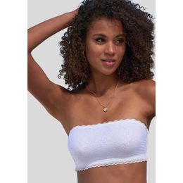 Bralette-BH Vivance, Damen, Gr. M (40), N-Gr, wei&szlig;, Spitze, Obermaterial: 84% Polyamid, 16% Elasthan, BHs, ohne B&uuml;gel, in Bandeau-Schnittform, mit 2 Tragevarianten