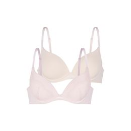 Push-up-BH Dorina "Willa", Damen, Gr. 70, Cup A, pink, ivory, Microtouch, Obermaterial: 65% Polyamid, 25% Polyester, 10% Elasthan, BHs Push-up-BH, leicht gepolsterte Cups, mit B&uuml;gel