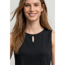 Tr&auml;gertop Street One, Damen, Gr. 34, schwarz, Web, 50% Baumwolle, 50% Modal, unifarben, comfort fit normal, Rundhals, normaler Saum, Tops Tr&auml;gertop, mit Cut-Out Detail