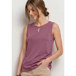 Tr&auml;gertop Street One, Damen, Gr. 36, schwarz clouded blush, Web, 50% Baumwolle, 50% Modal, unifarben, comfort fit normal, Rundhals, normaler Saum, Tops Tr&auml;gertop, mit Cut-Out Detail