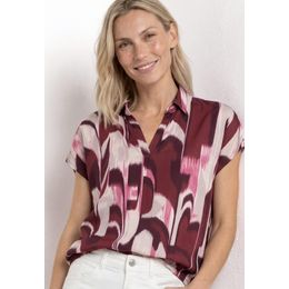 Hemdbluse Street One, Damen, Gr. 34, rustic rouge, Stoff, 100% Viskose, bedruckt, regular fit normal, V-Ausschnitt, abgesteppt, Blusen Hemdbluse, aus softer Viskose